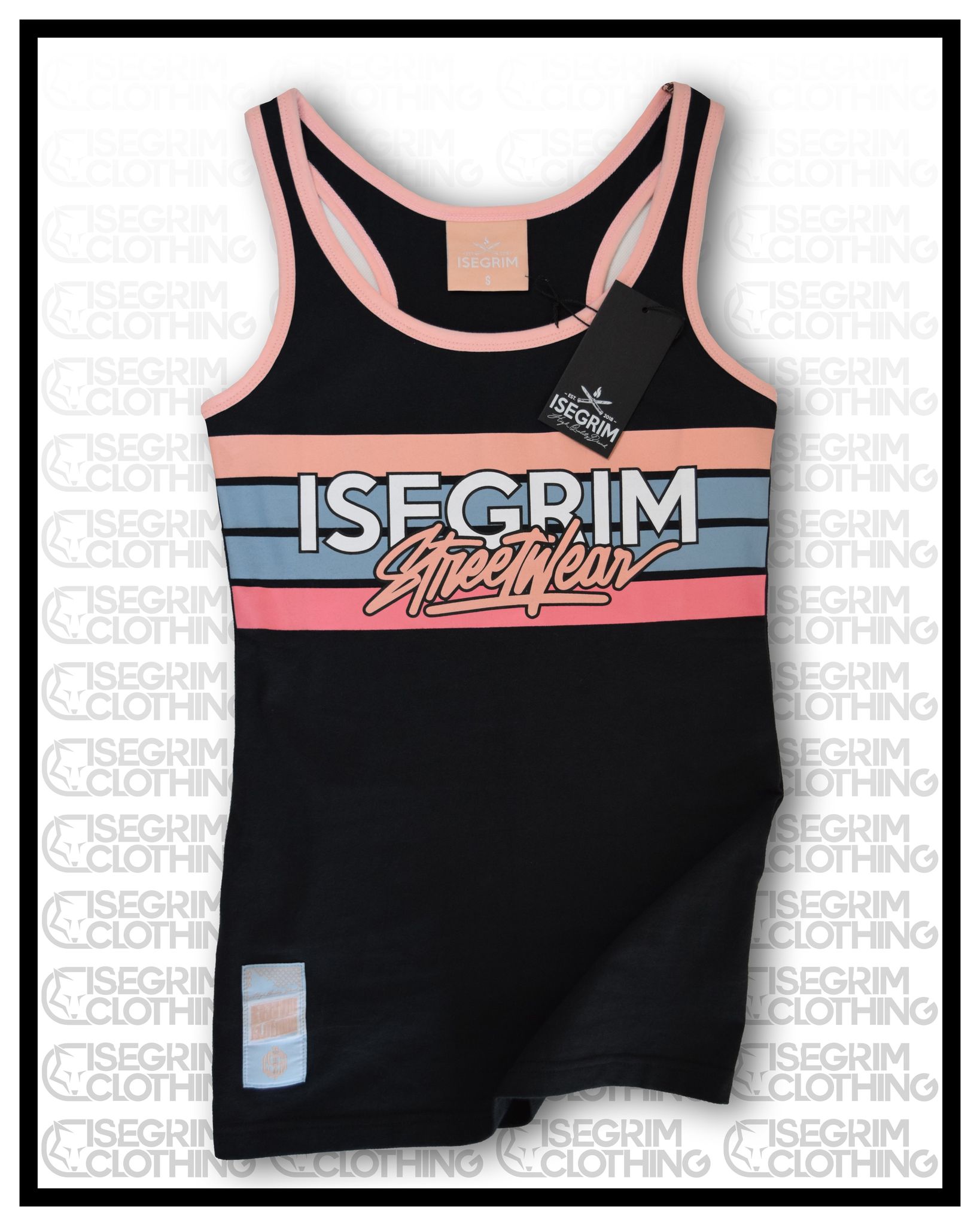 Tank top Logo Women antique pink /black | Isegrim Fashion Store